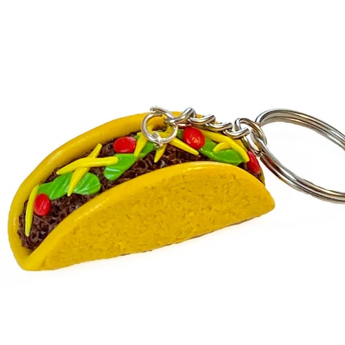Taco Keychain Food Keychain Polymer Clay Keychain Taco - Etsy