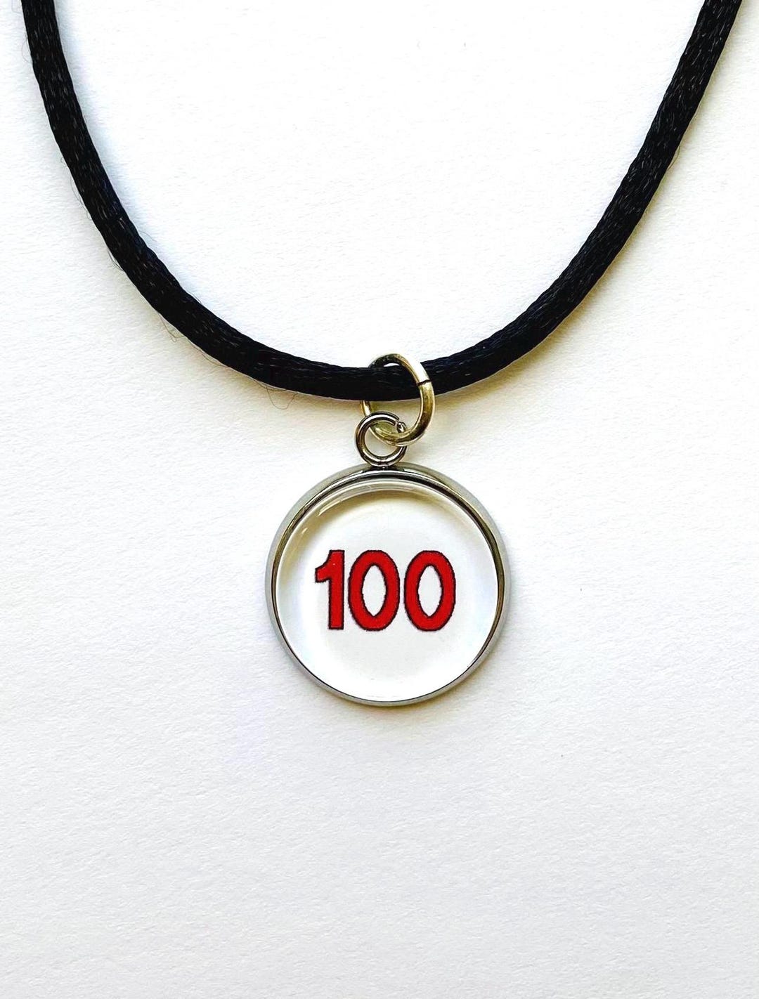 100th Day of School Charm Necklace – Stainless Steel, Teacher Gift - Etsy