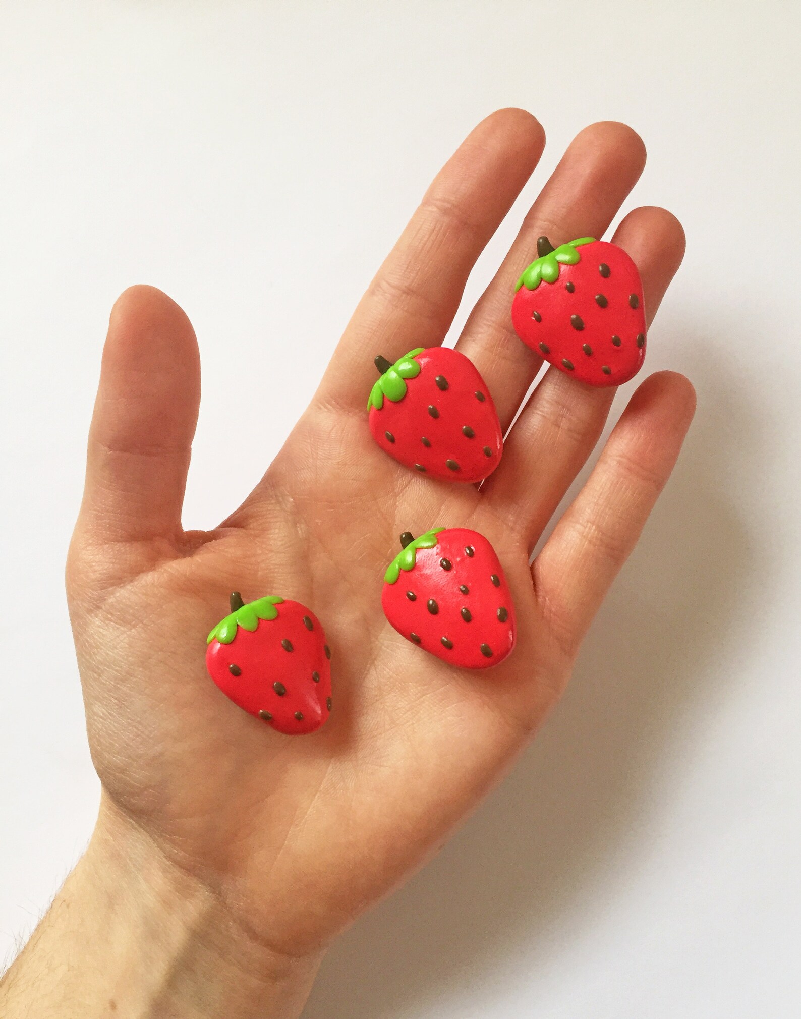 Strawberry Magnets Set of 4 Kitchen Magnets Food Magnet - Etsy
