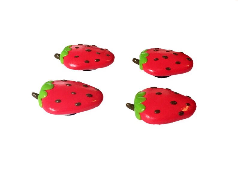 Strawberry Magnets Set of 4 Kitchen Magnets Food Magnet - Etsy