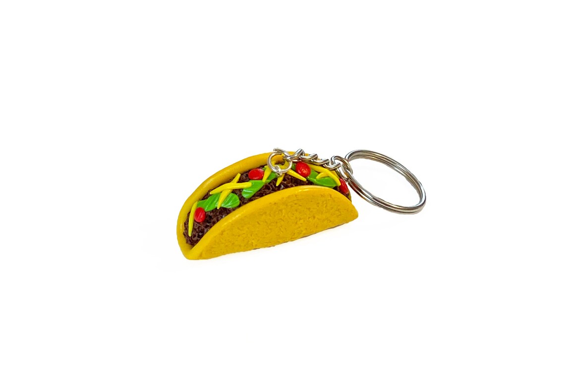 Taco Keychain Food Keychain Polymer Clay Keychain Taco - Etsy