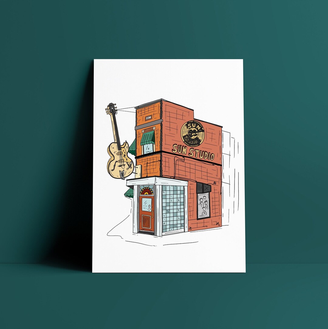 Sun Studios Memphis Wall Art Print Tennessee USA Elvis - Etsy