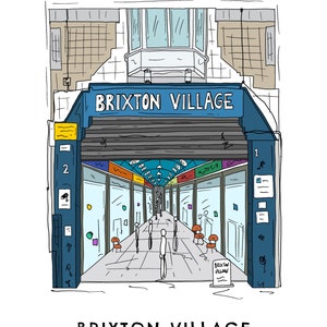 Brixton Village Market Row Wall Art Print SW9 - Coldharbour Lane, South ...