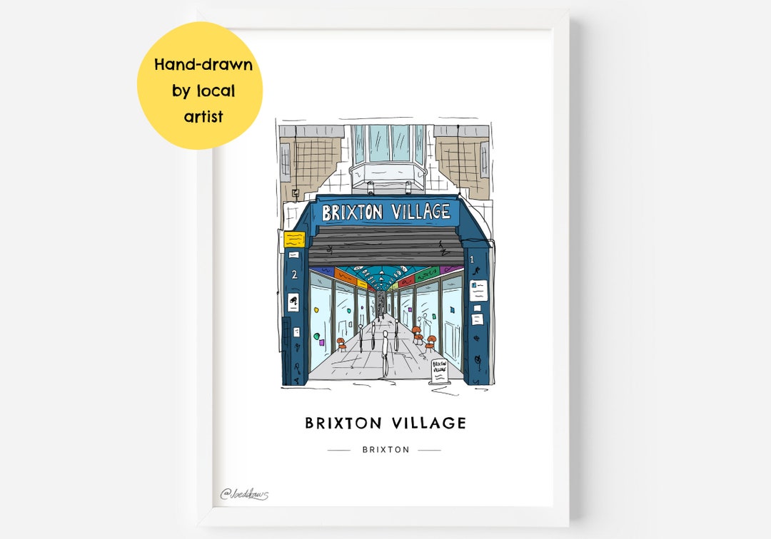 Brixton Village Market Row Wall Art Print SW9 - Coldharbour Lane, South ...