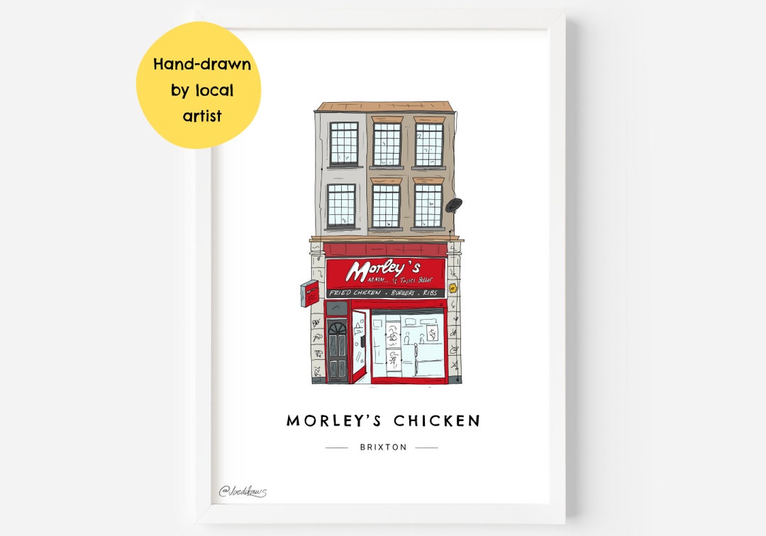 Morley's Fried Chicken Shop Brixton Wall Art Print SW9 South London ...