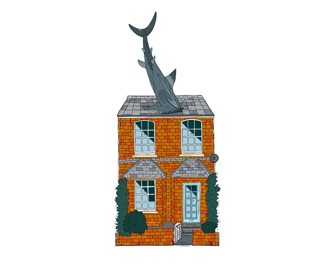 Shark House Oxford Wall Art Print OX3 Headington East - Etsy