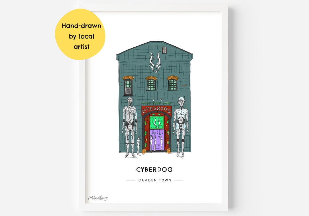 Cyberdog Camden Market Wall Art Print N1 Rave Shop, Neon, Festival ...