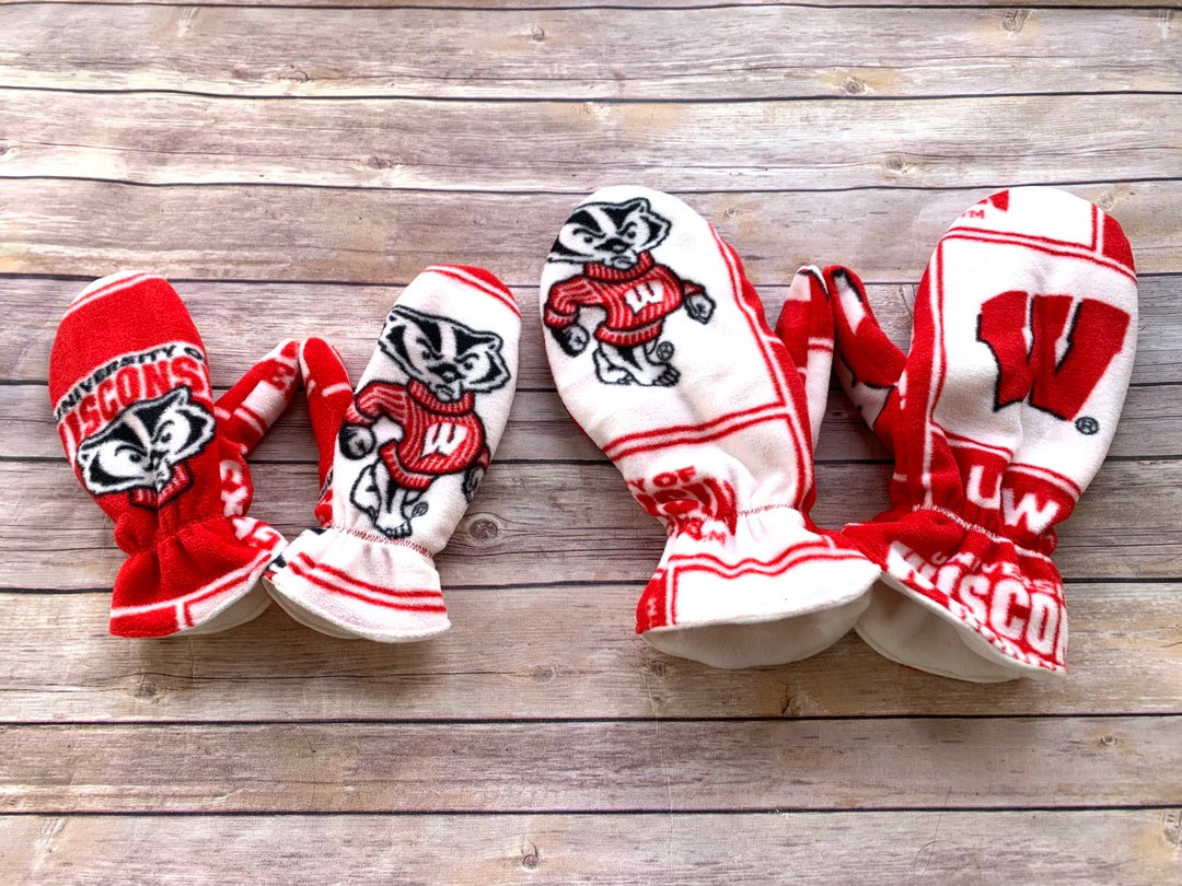 Wisconsin Badgers Fleece Mittens/neck Warmer sold Separately - Etsy