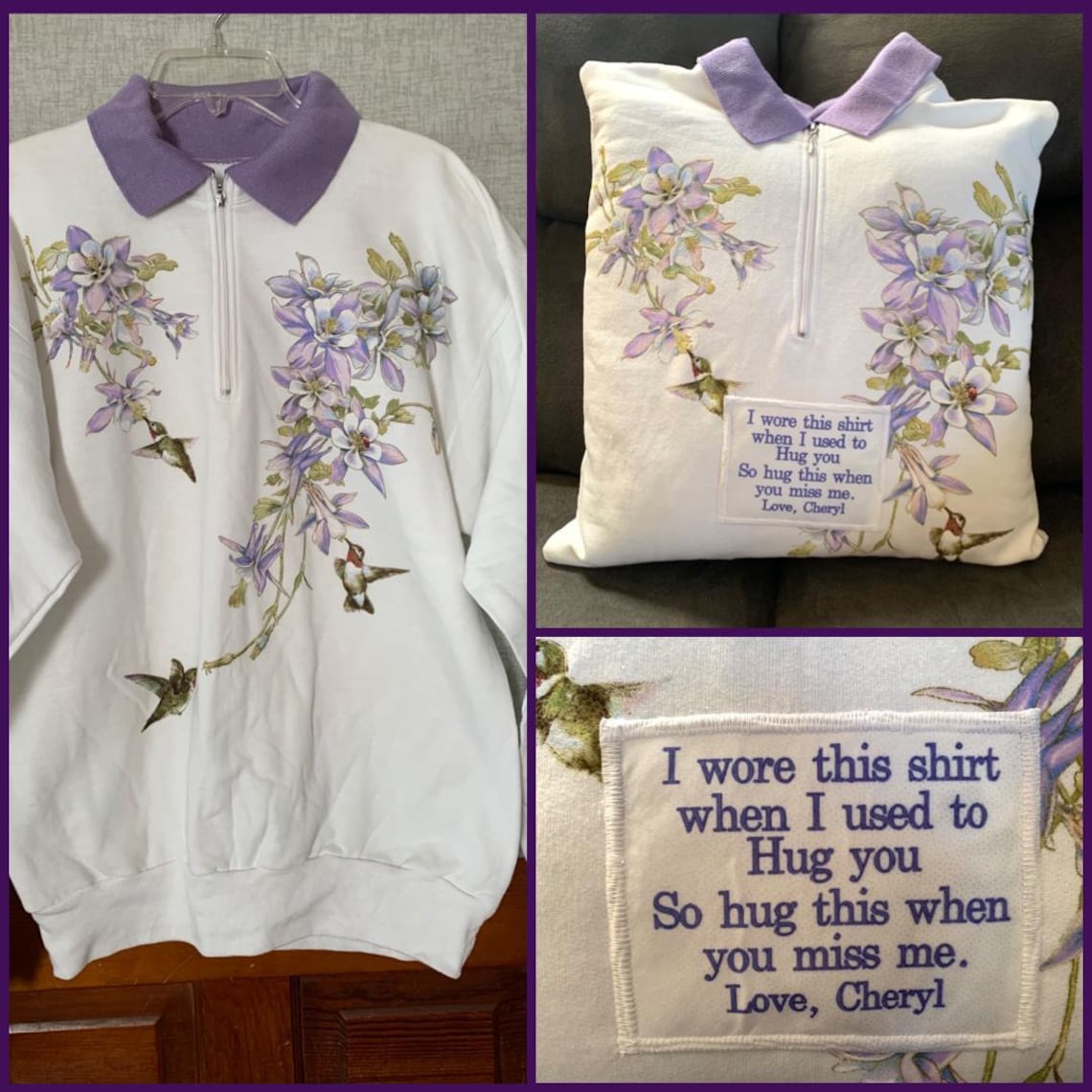 Custom Memory Pillow: Personalized Keepsake From Loved One's Clothing ...