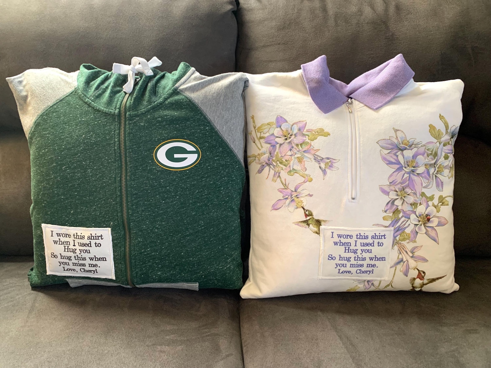 Custom Memory Pillow: Personalized Keepsake From Loved One's Clothing ...