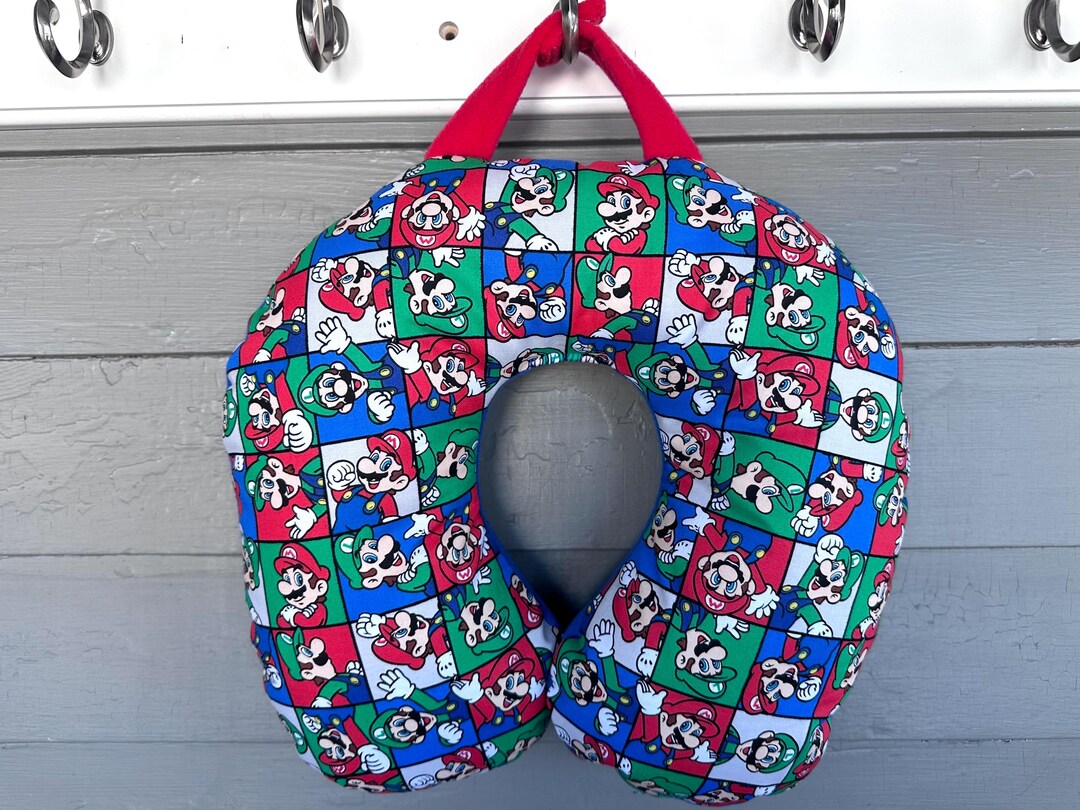 Super Mario Travel Neck Pillow – Kids/adults Cotton Fleece - Etsy