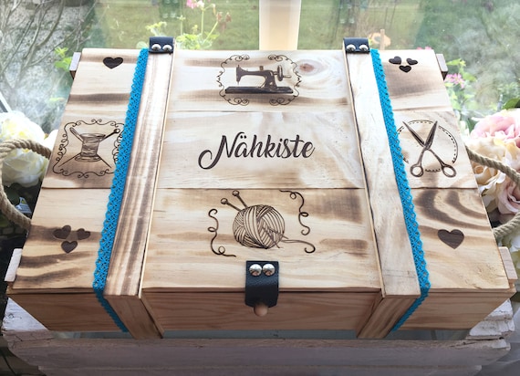 Sewing Box With Personal Engraving / Wooden Box With Engraving | Etsy