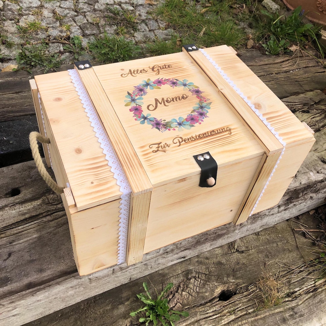 Retirement Memory Box, Farewell Gift, Wooden Box Personalized With Name ...