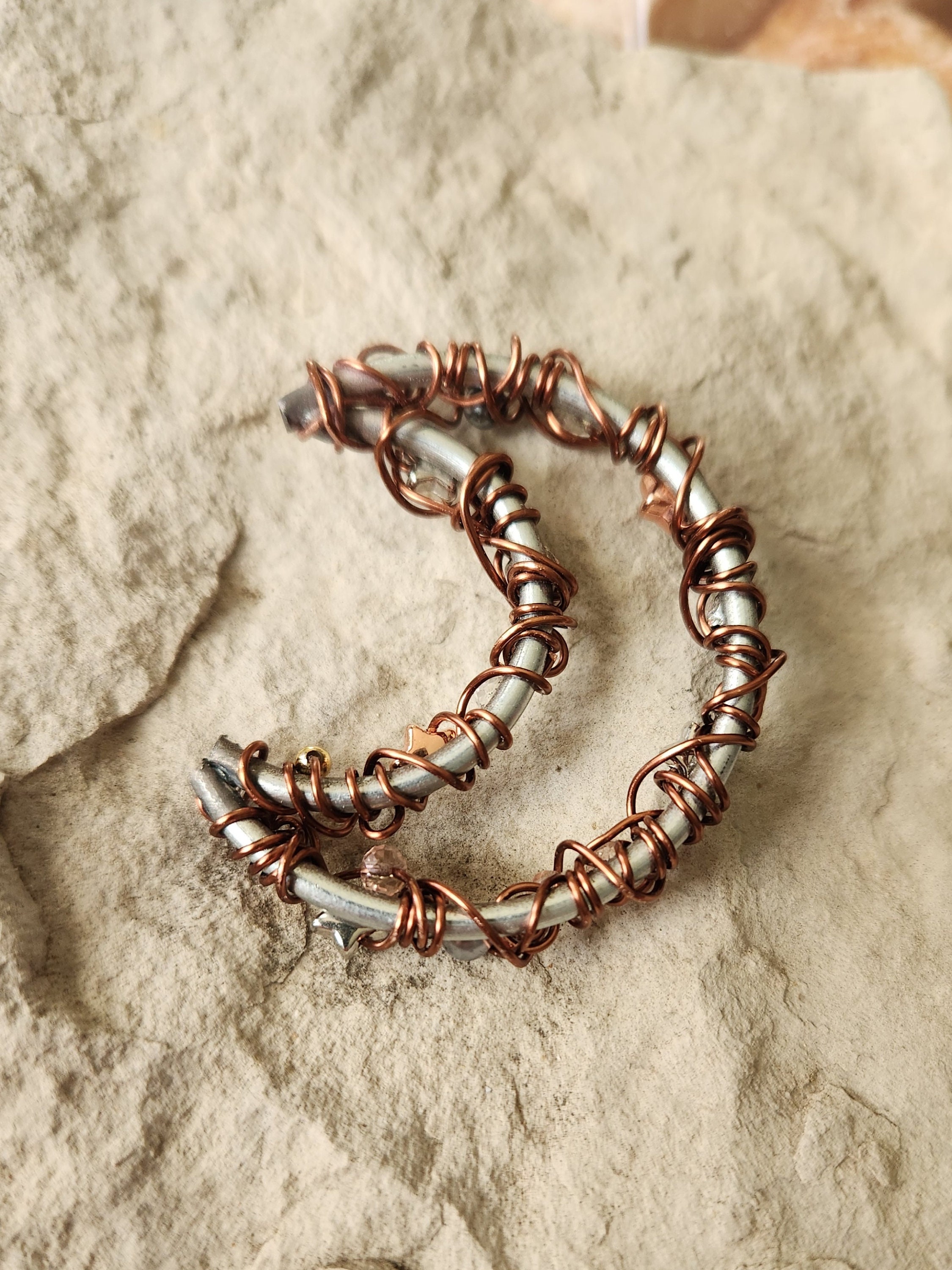 Wire Wrap Swirly Crescent, Moon Jewelry, Wire Wrapped Pendant, Wire ...