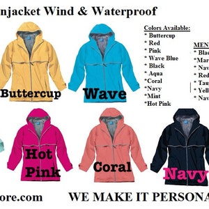 Monogrammed Rain Jacket unisex Available for Men / Women Reflective ...