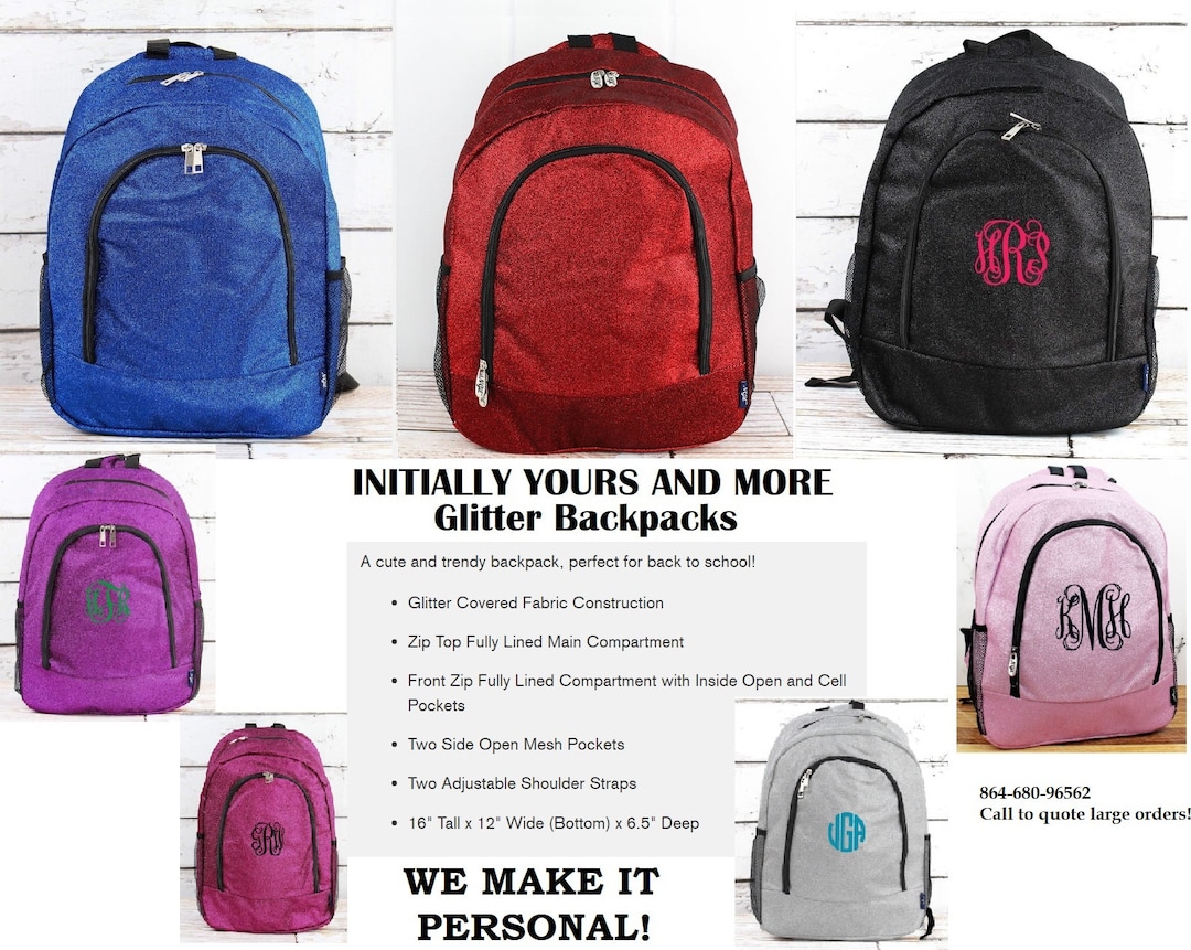 Glitter Backpack -BACK to SCHOOL Perfect for School, Cheer, Dance, or ...