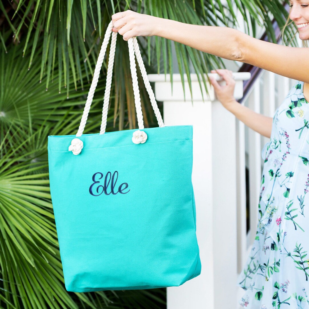 Monogram Beach Bag With Matching Monogram Beach Towel - Etsy