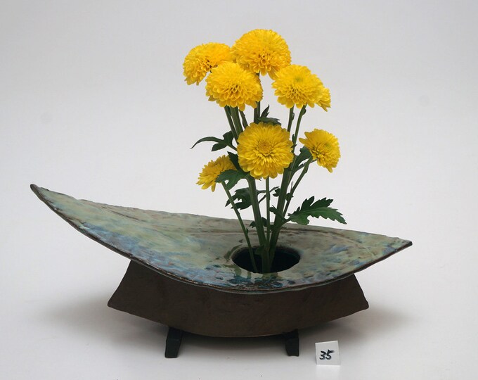 Ikebana Vase, Handmade Ceramic Boat, Japanese Flower Arrangement, Gift ...