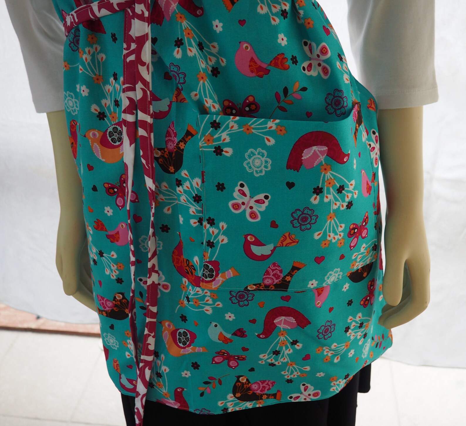 Peacock Apron Handmade Adult Size Teal Apron - Etsy
