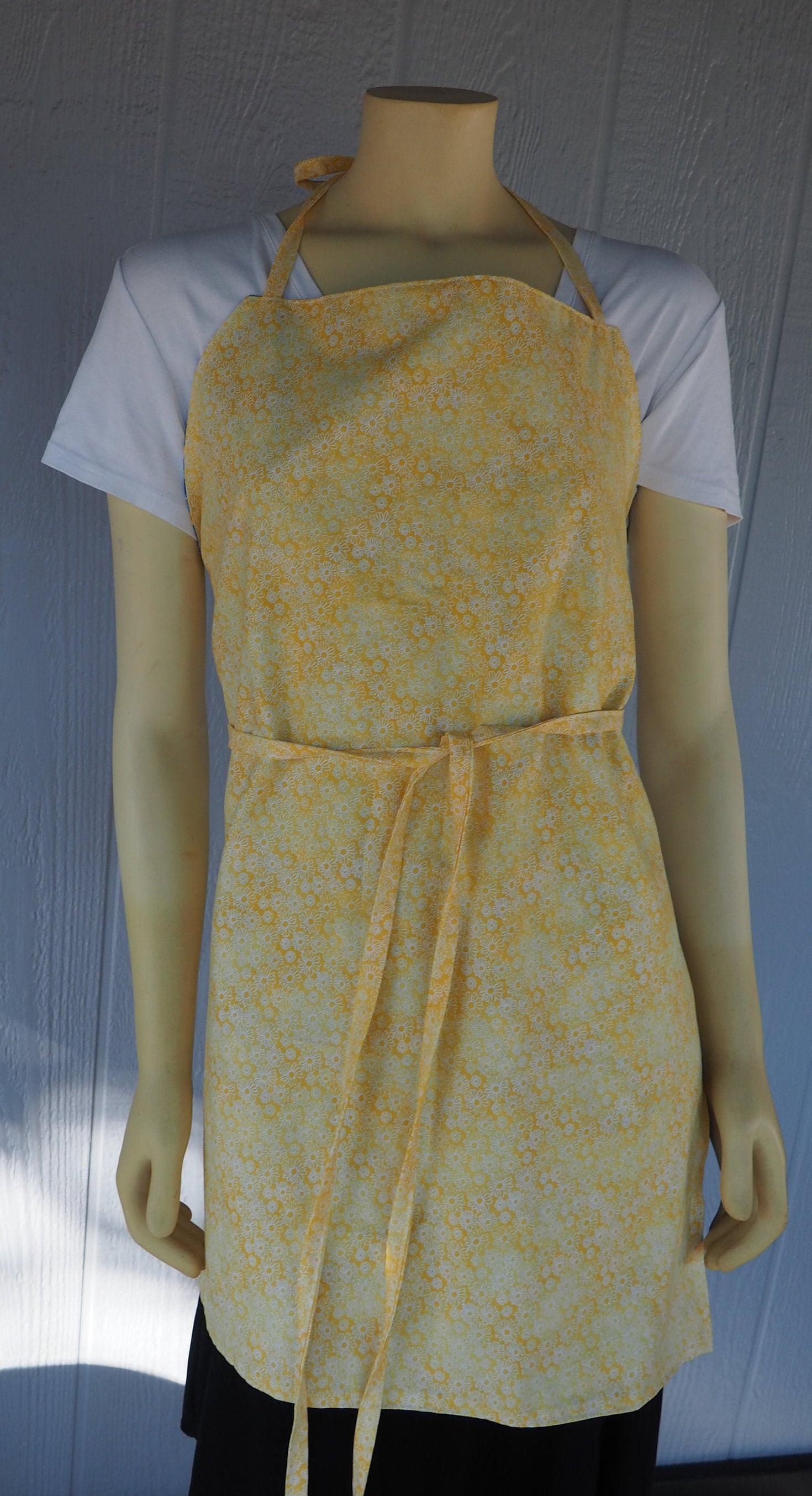 Daisy Apron Blue and Yellow Handmade Adult Size Full Apron - Etsy