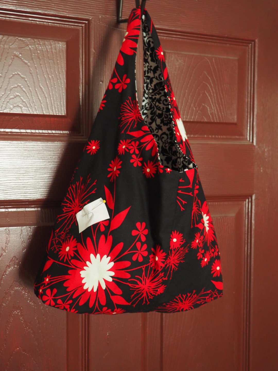 Red and Black Floral Handmade Fabric Purse - Etsy