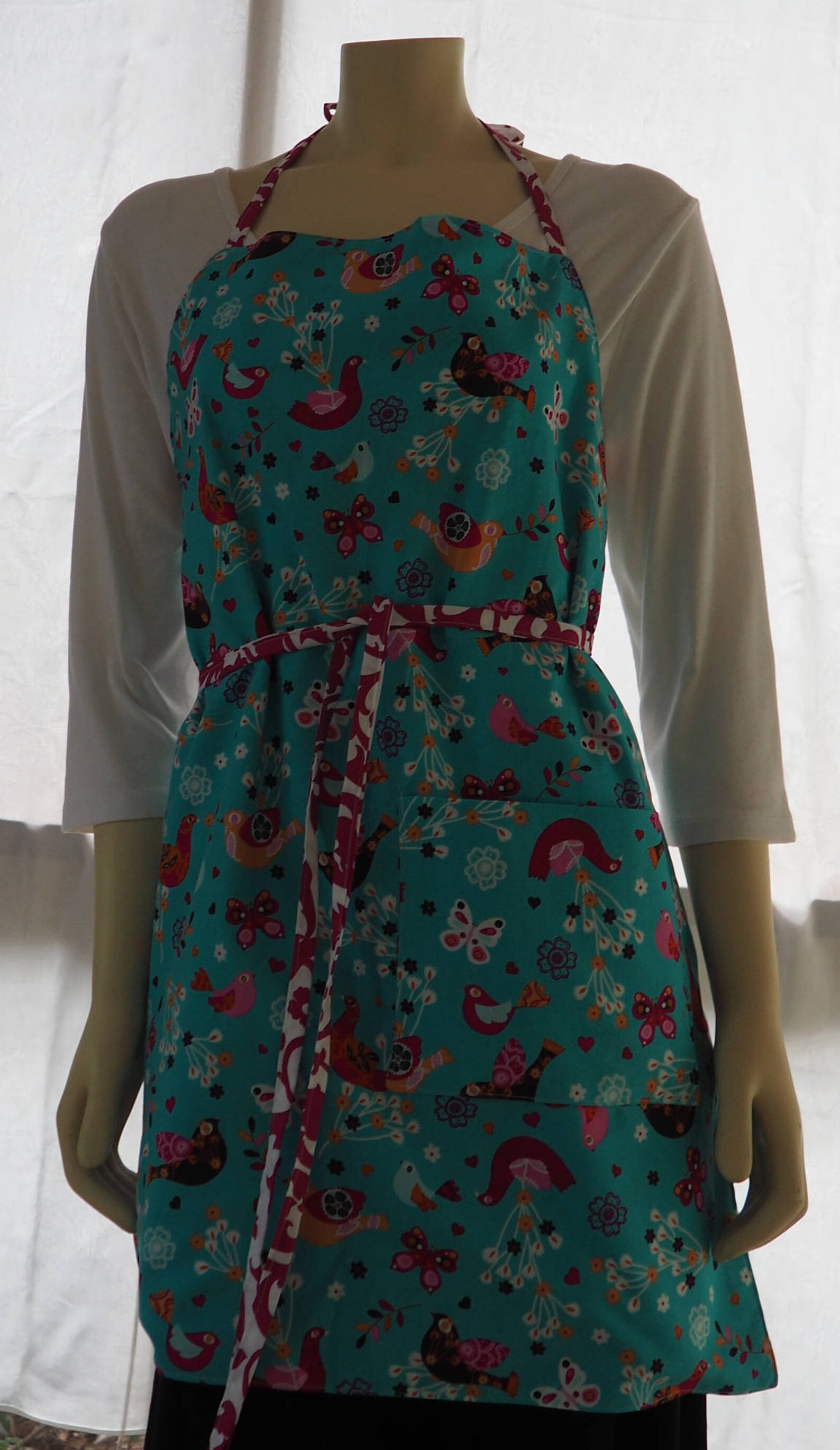Peacock Apron Handmade Adult Size Teal Apron - Etsy