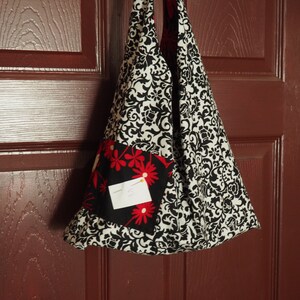 Red and Black Floral Handmade Fabric Purse - Etsy