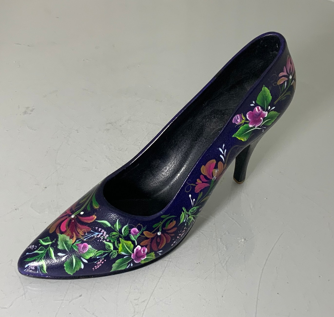 Hand Painted Ceramic Shoe - Etsy