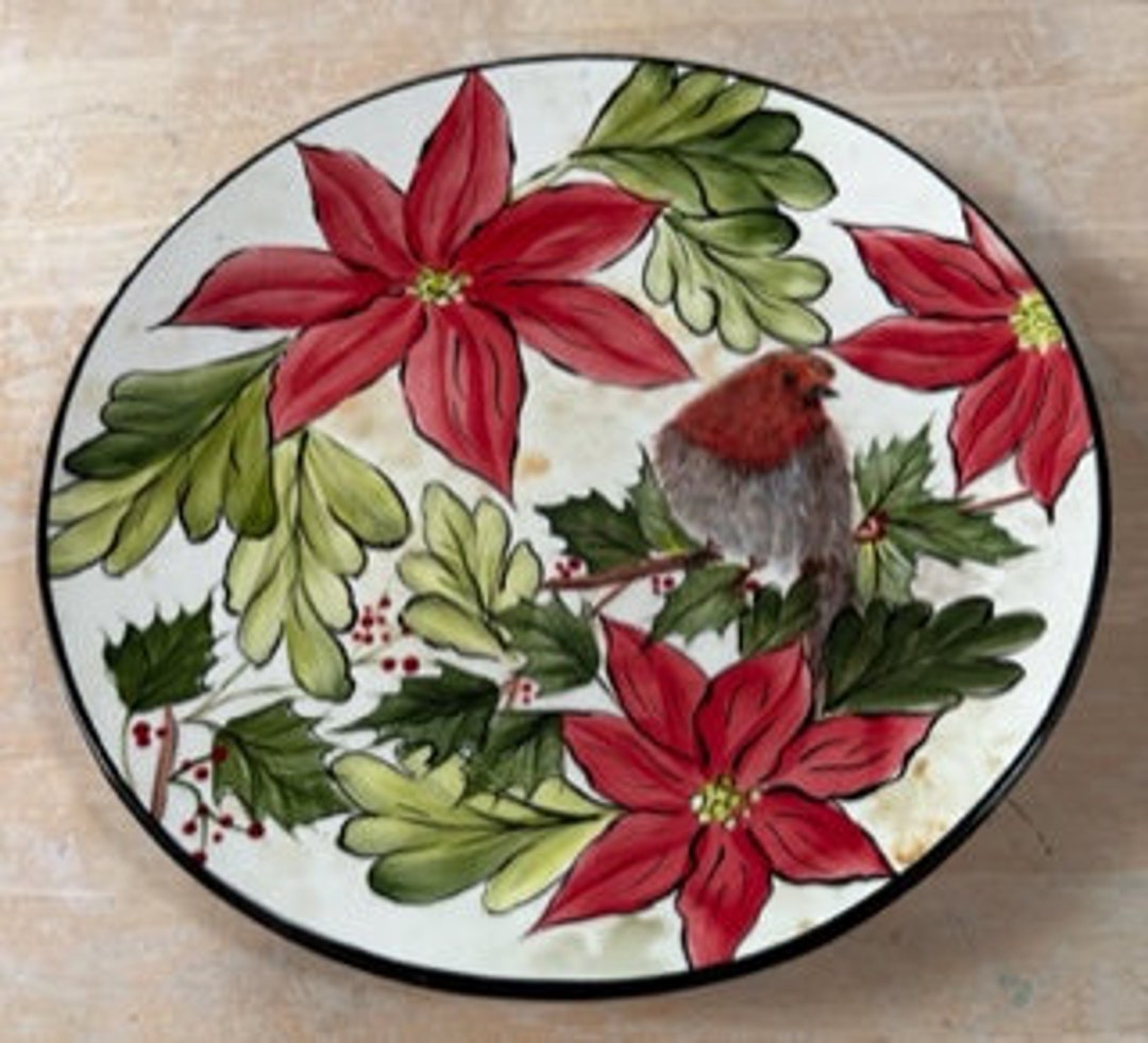 Hand Painted Ceramic Robin Platter - Etsy UK
