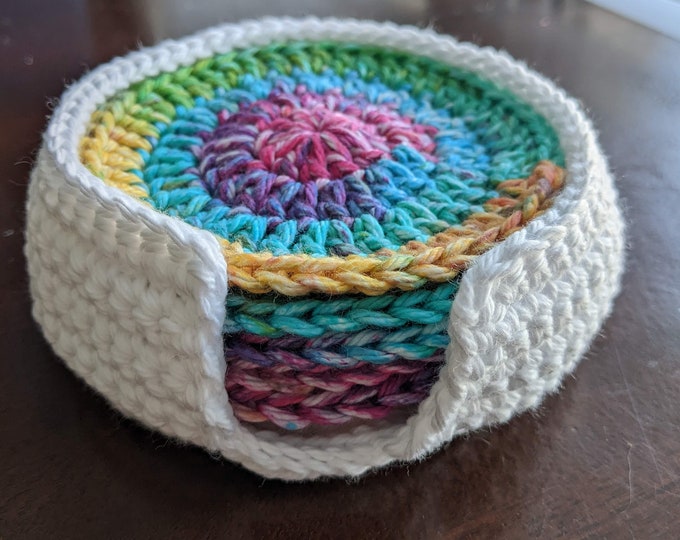 Crochet Pattern for Coaster and Coaster Holder PDF ONLY - Etsy