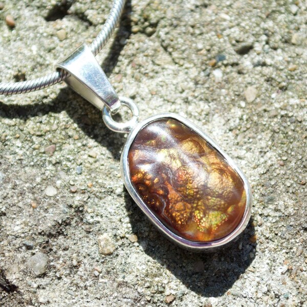 Fire Agate Pendant - Etsy