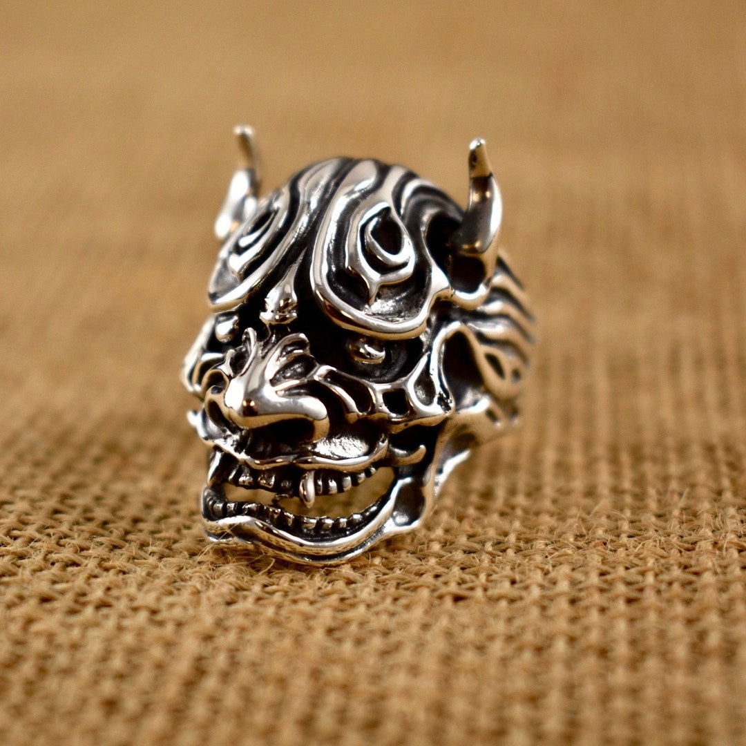 Kijin Mask Ring // Sterling Silver Ring // Statement Ring // Sterling ...