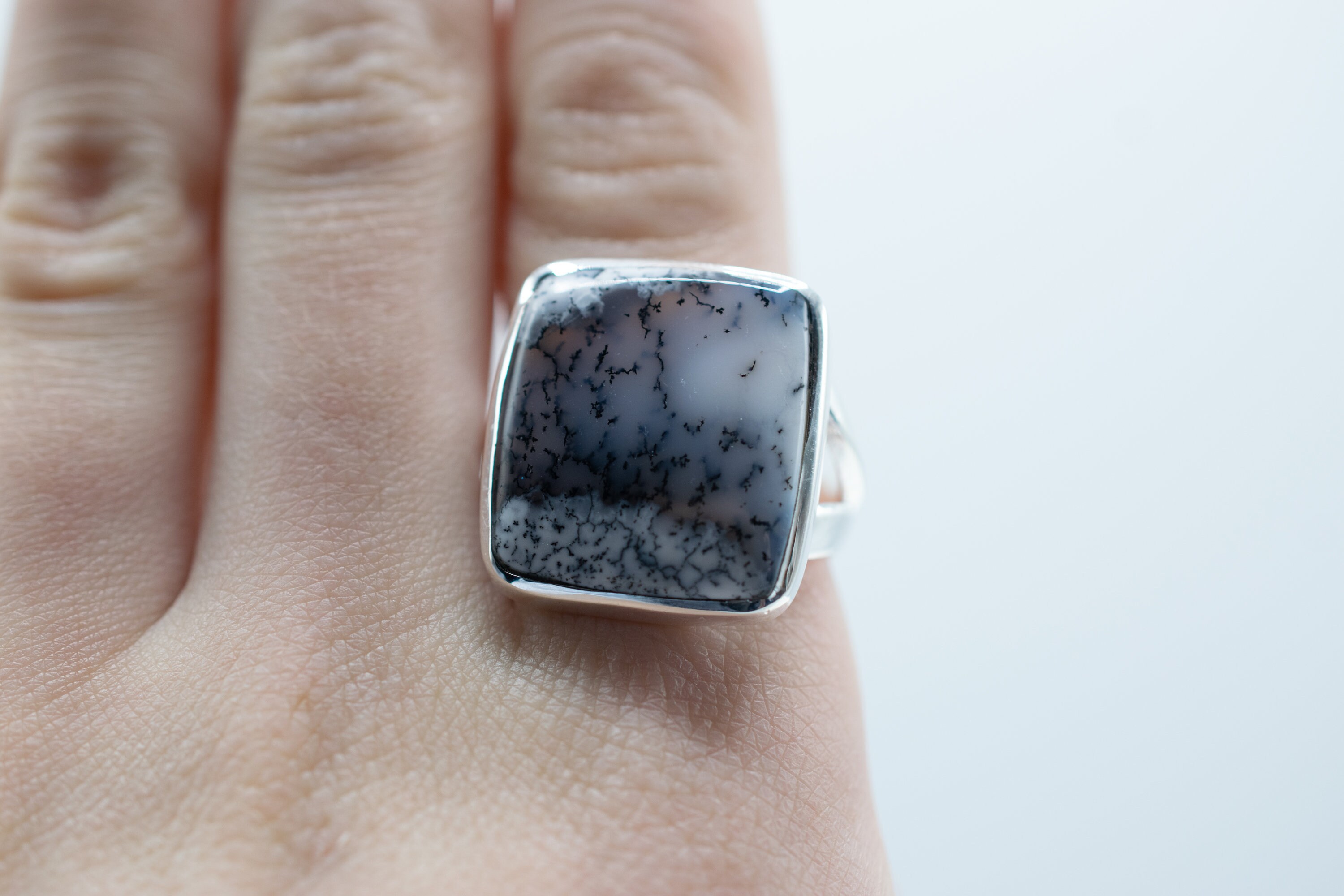 Black Opal Square Ring - Etsy