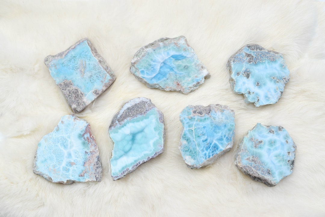 Rough Larimar Slab // Larimar // Larimar Mineral // Larimar Specimen ...