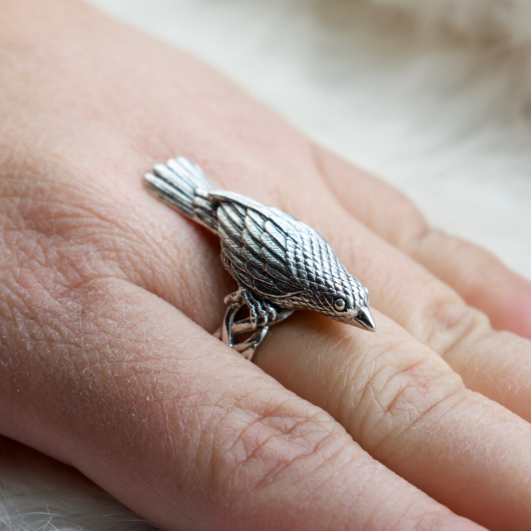 Searching Raven Ring // Sterling Silver Ring // Statement Ring ...