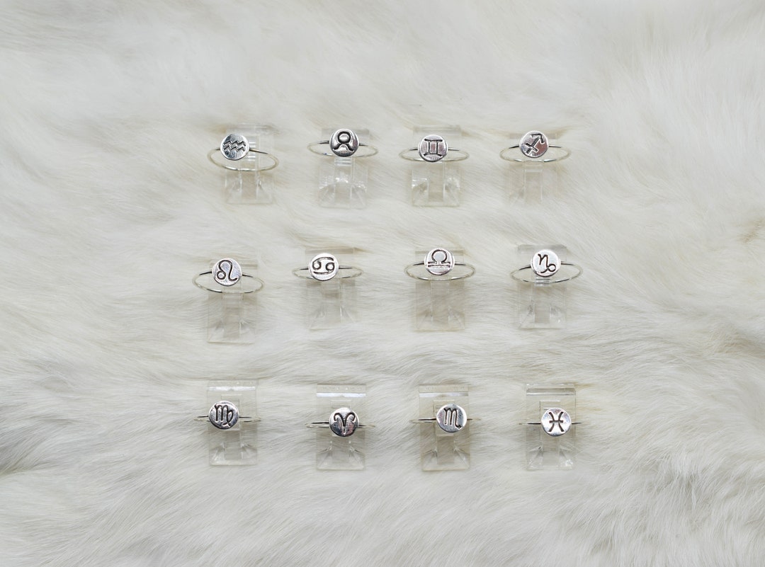 Zodiac Stamped Symbol Ring // Zodiac Jewelry // Silver Jewelry ...
