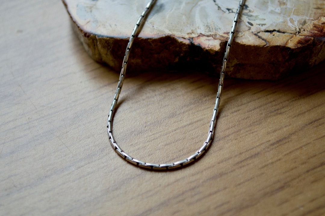 Oxidized 1.3mm Cobra Chain // Silver Chains // Sterling Silver ...