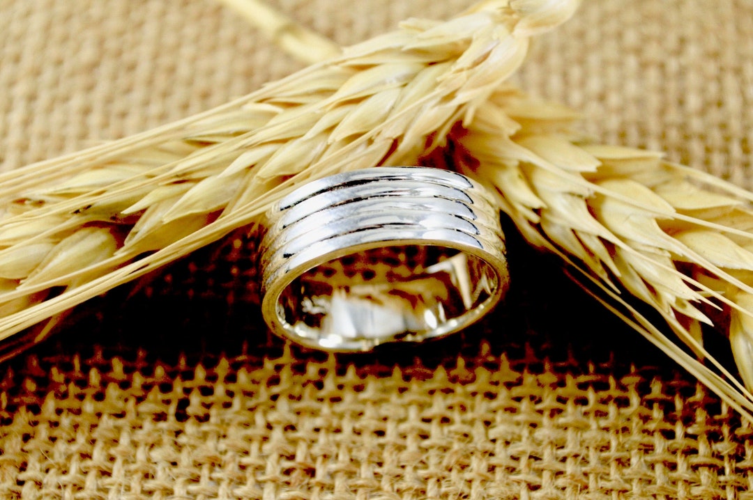 Thick Layered Band Ring // Sterling Silver Ring // Sterling - Etsy
