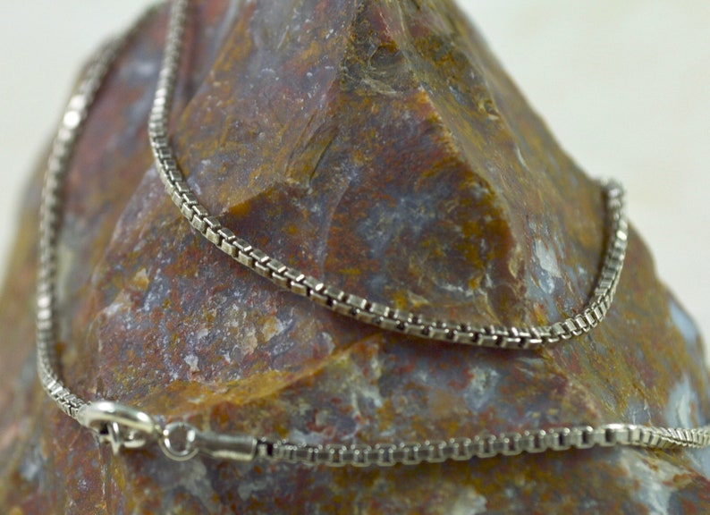 1.5mm Oxidized Box Chain // Silver Chains // Sterling Silver | Etsy