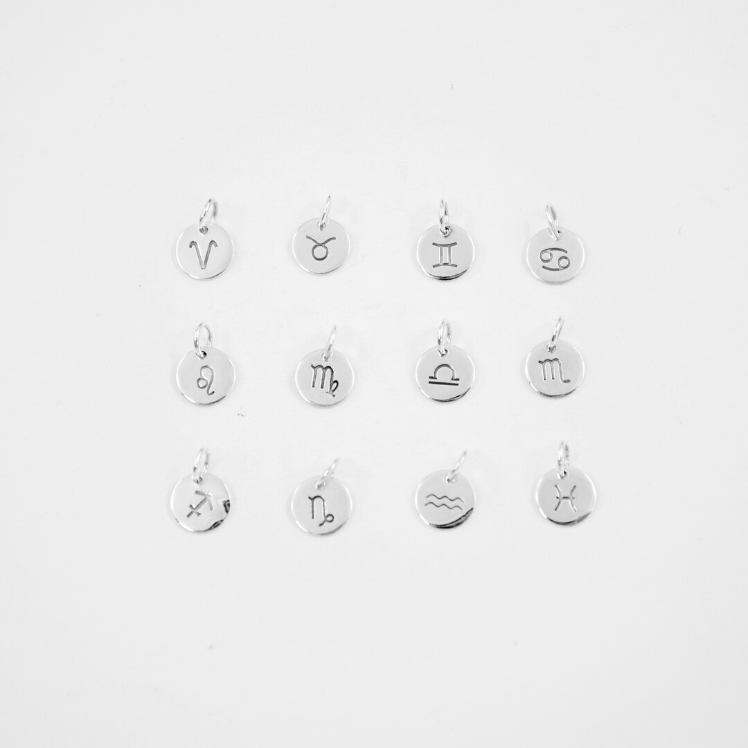Simple Zodiac Sterling Silver Disc Pendant // Zodiac Jewelry // Silver ...