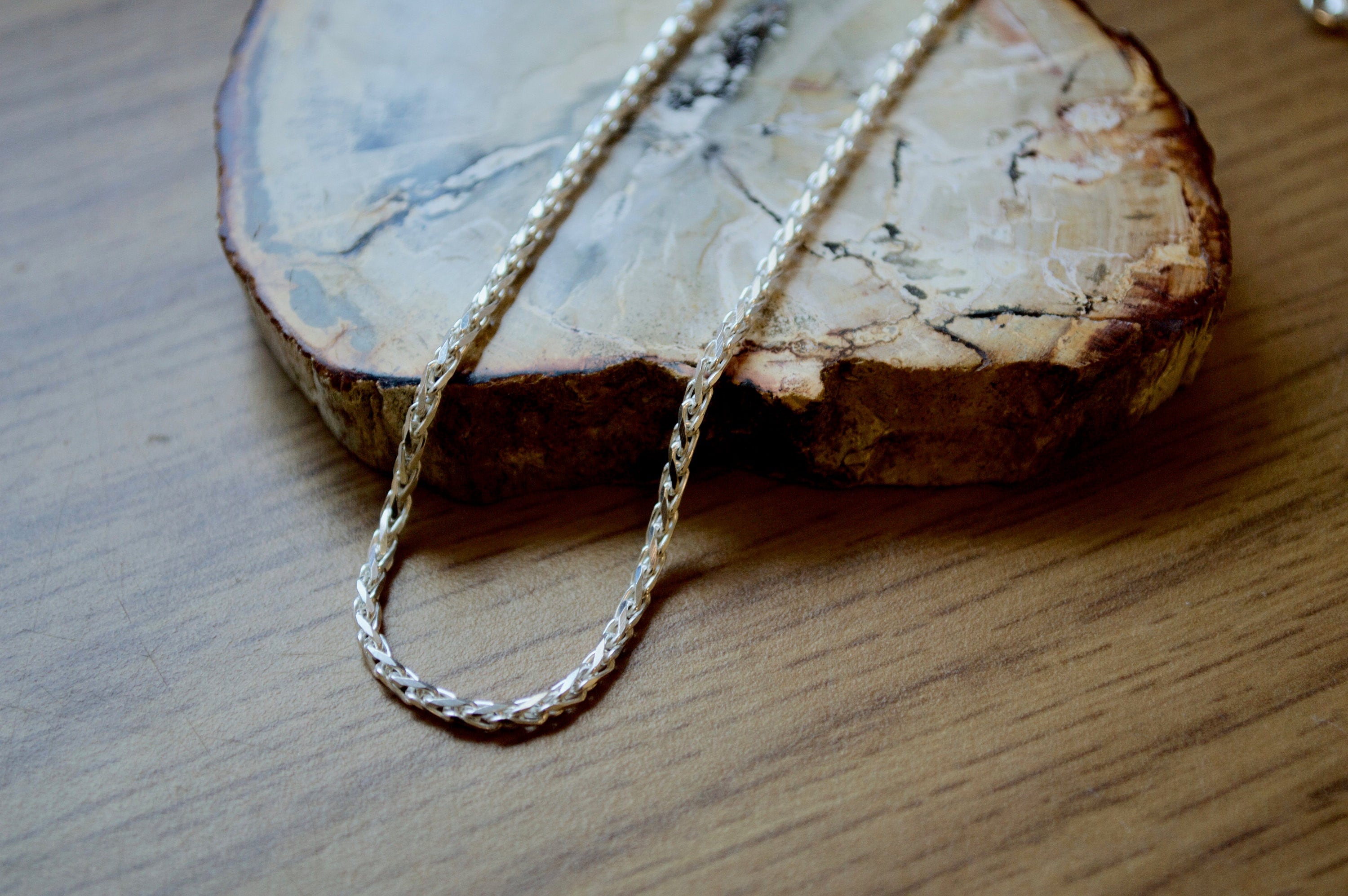 Diamond Cut 2mm Wheat Chain // Silver Chains // Sterling | Etsy