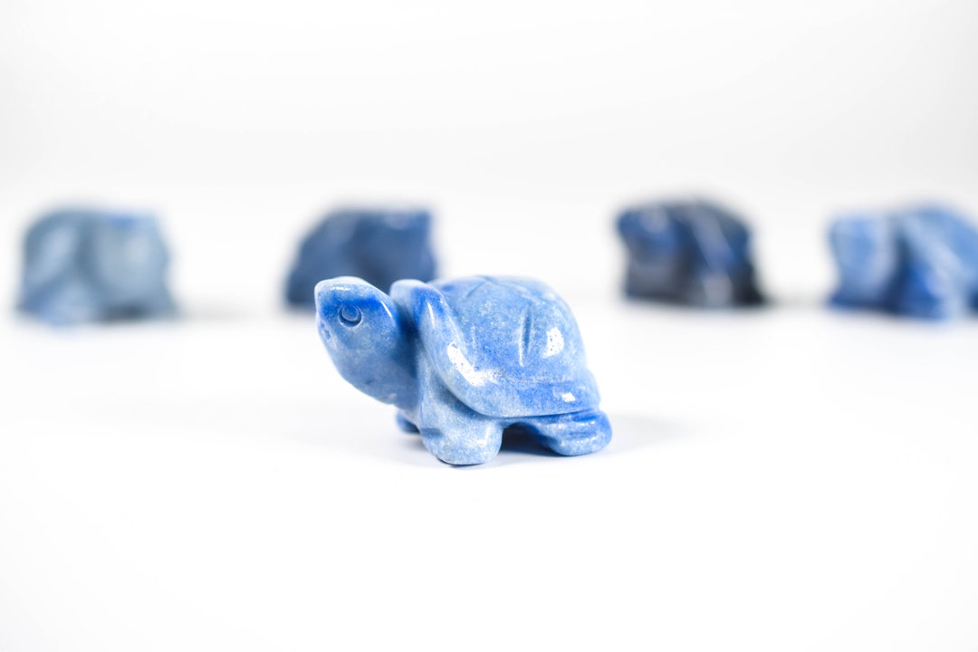 Blue Quartz Turtle Carving // Polished Blue Quartz // Blue Quartz ...