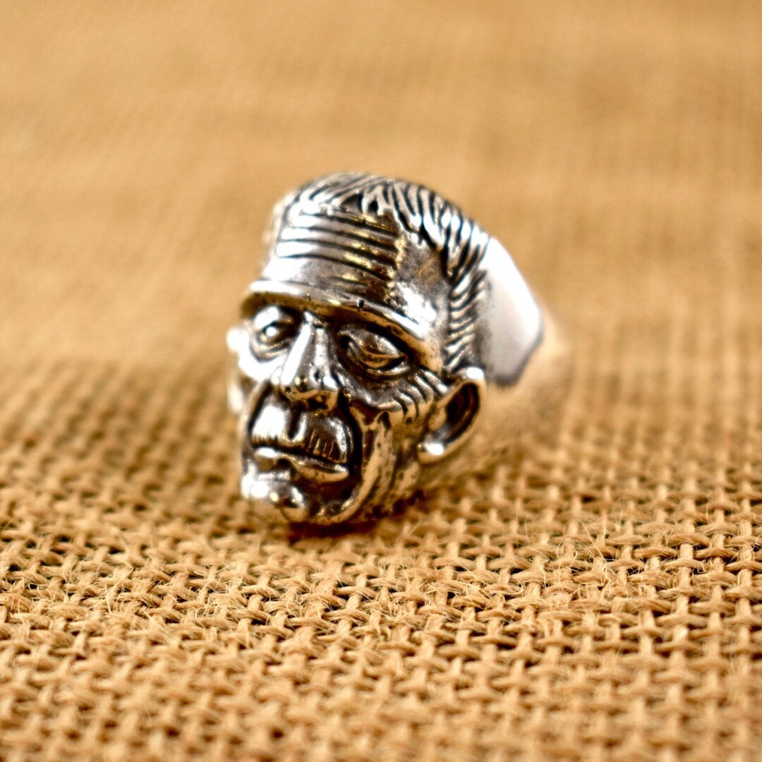 Silver Frankenstein's Monster Ring // Sterling Silver Ring // Statement ...