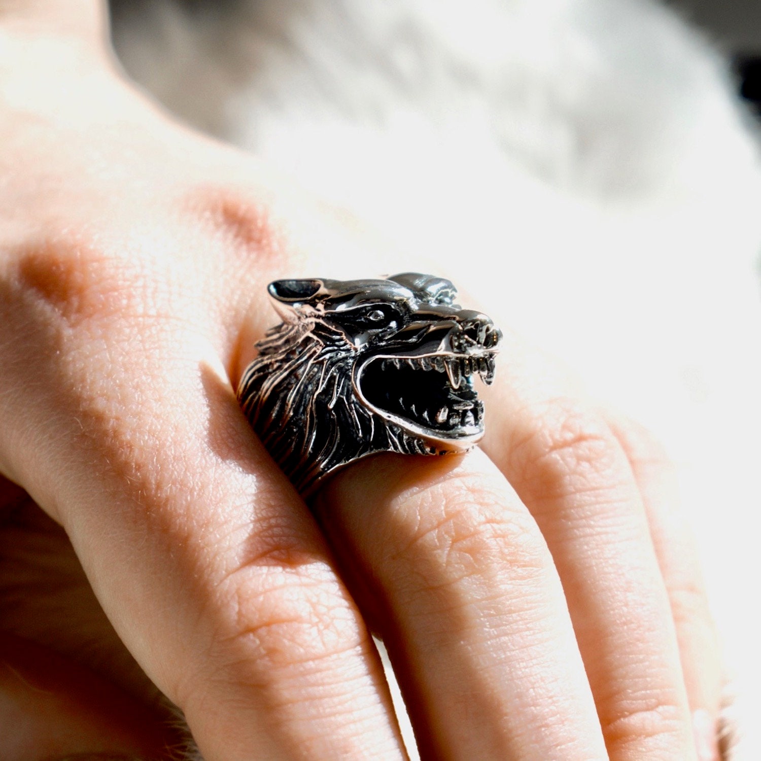 Silver Werewolf Ring // Sterling Silver Ring // Statement Ring | Etsy