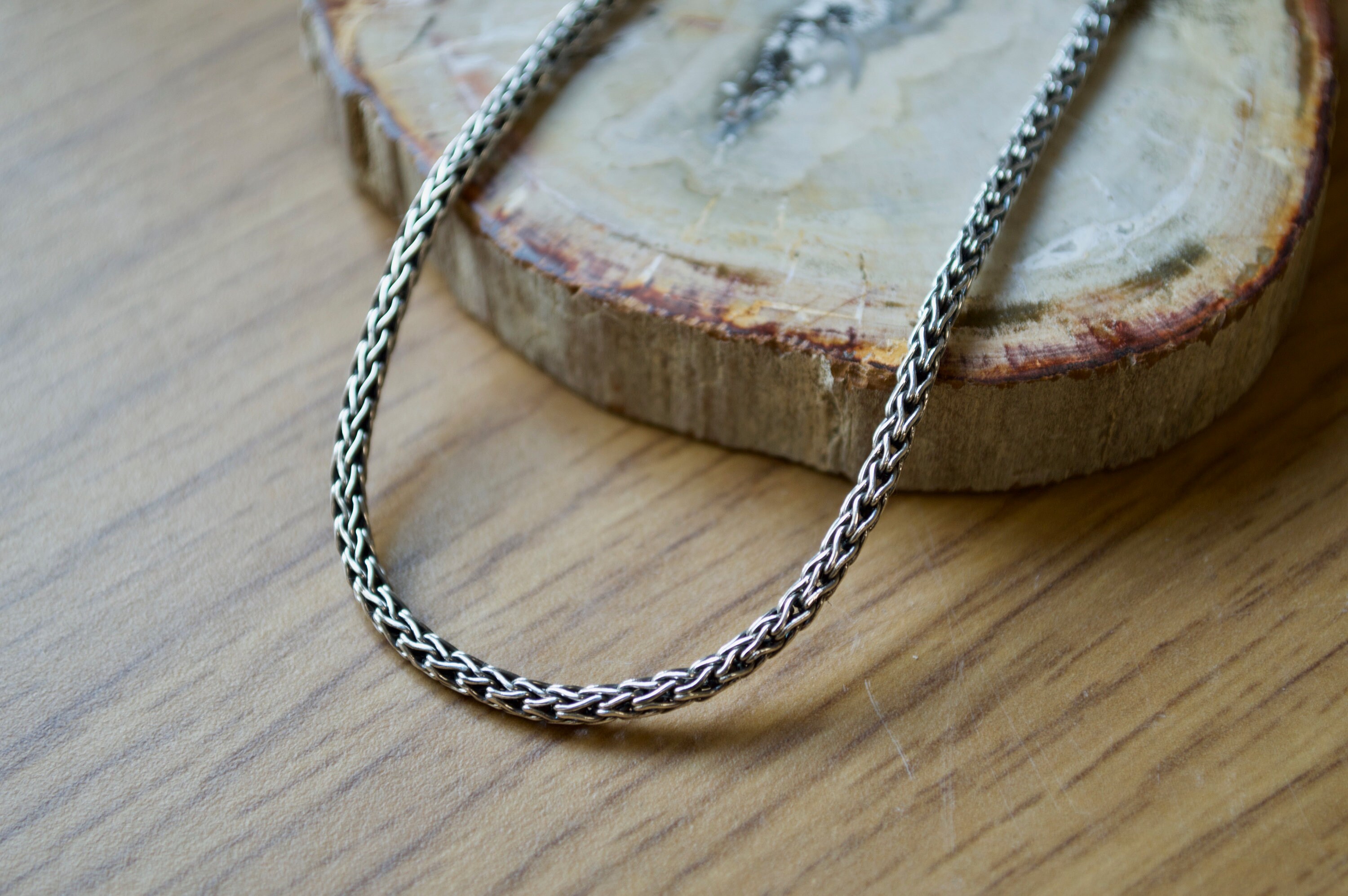 Balinese Style Braided Chain // Sterling Silver Chain // | Etsy