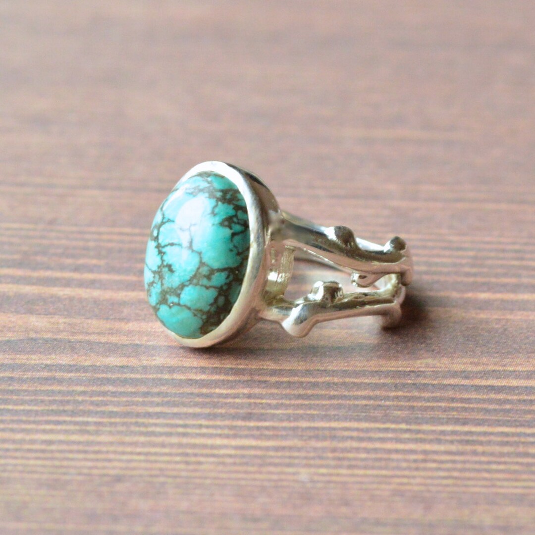 Unique Oval Turquoise Ring // Turquoise Jewelry // Sterling - Etsy