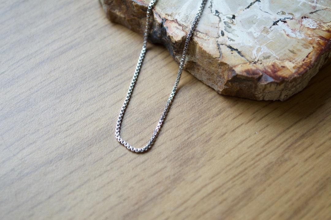 Rhodium Plated 1mm Box Chain // Silver Chains // Sterling Silver ...