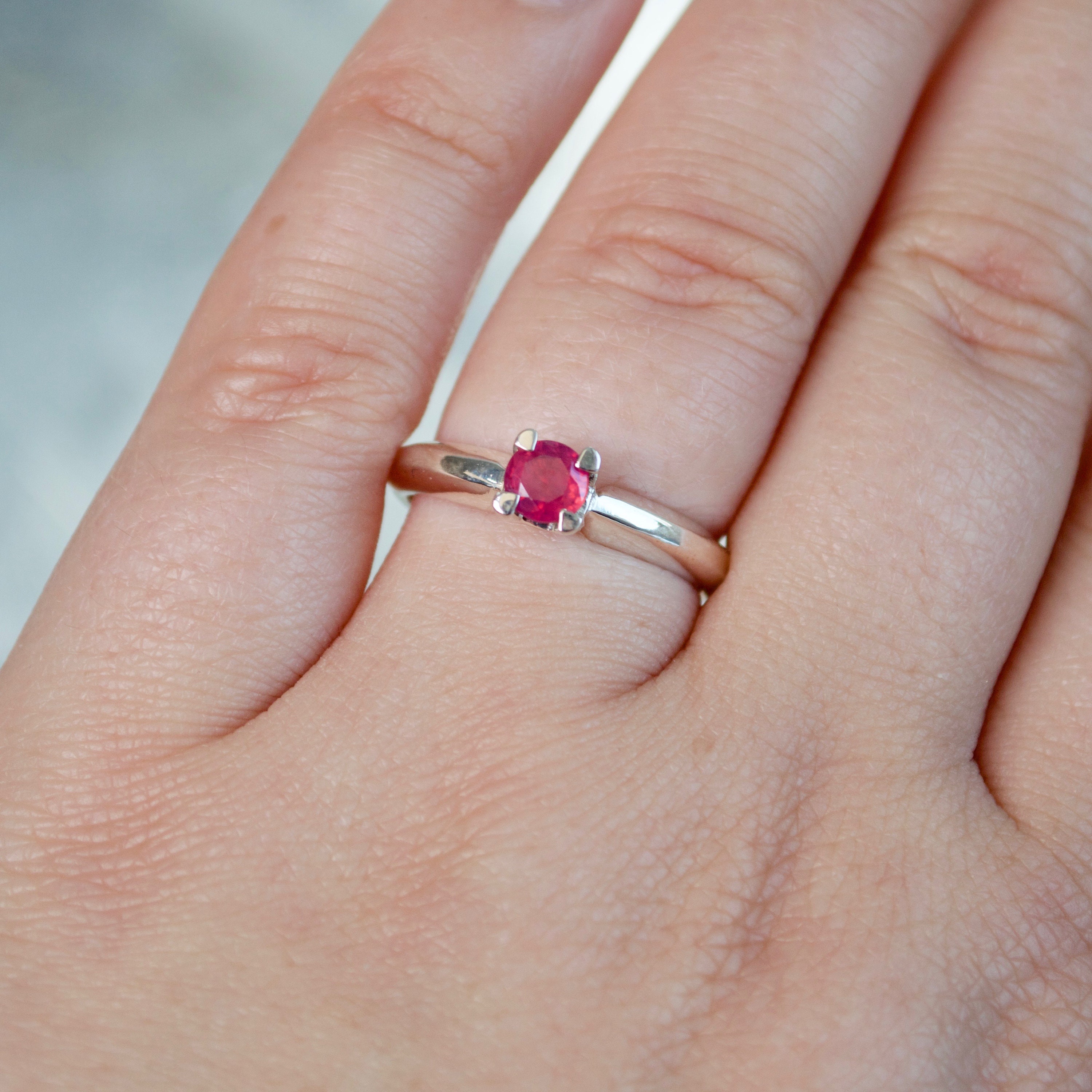 Bright Pink Faceted Ruby Ring // Ruby Jewelry // Ruby Stone | Etsy