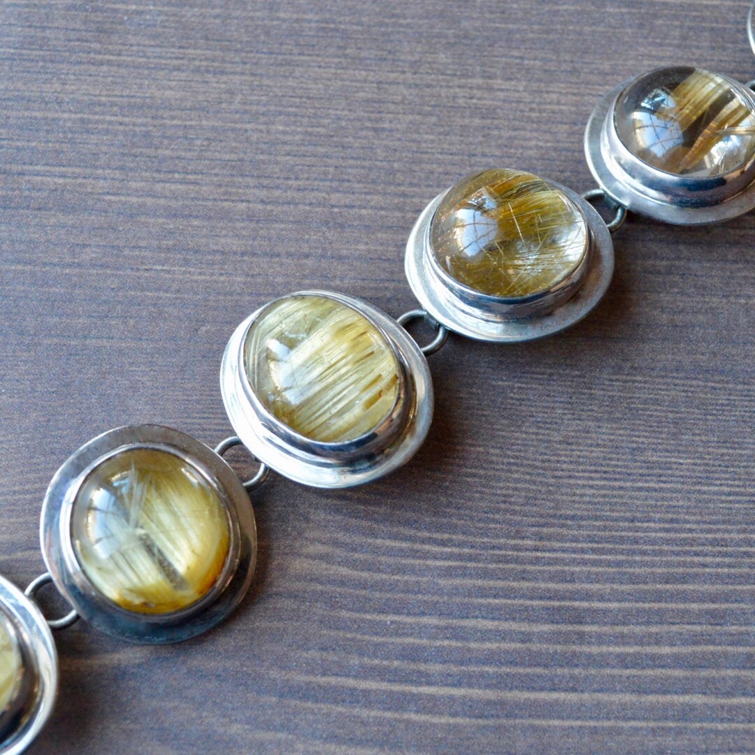 Yellow Rutilated Quartz Bracelet // Rutilated Quartz Jewelry - Etsy