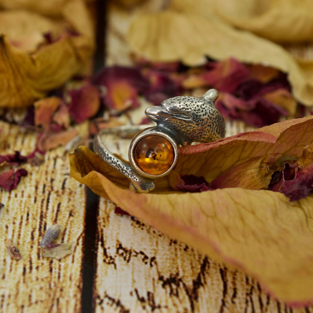 Amber Dolphin Ring // Amber Jewelry // Sterling Silver // Village ...